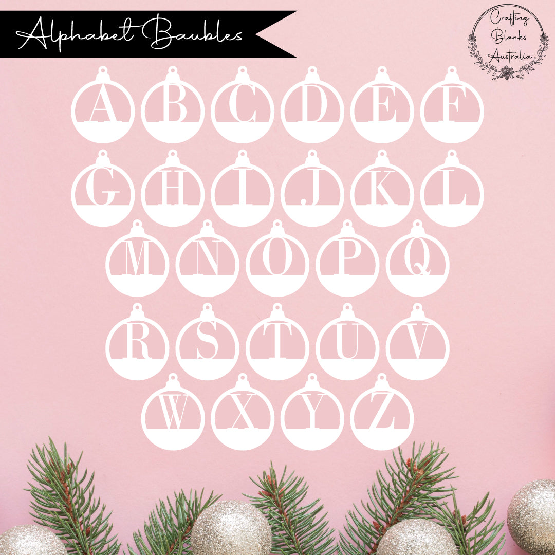 Alphabet • Bauble Shape • 80mm – Crafting Blanks Australia