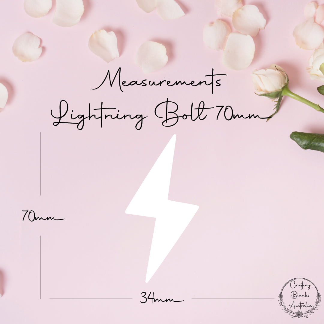 Lightning Bolt • Blank Shape • 70mm – Crafting Blanks Australia