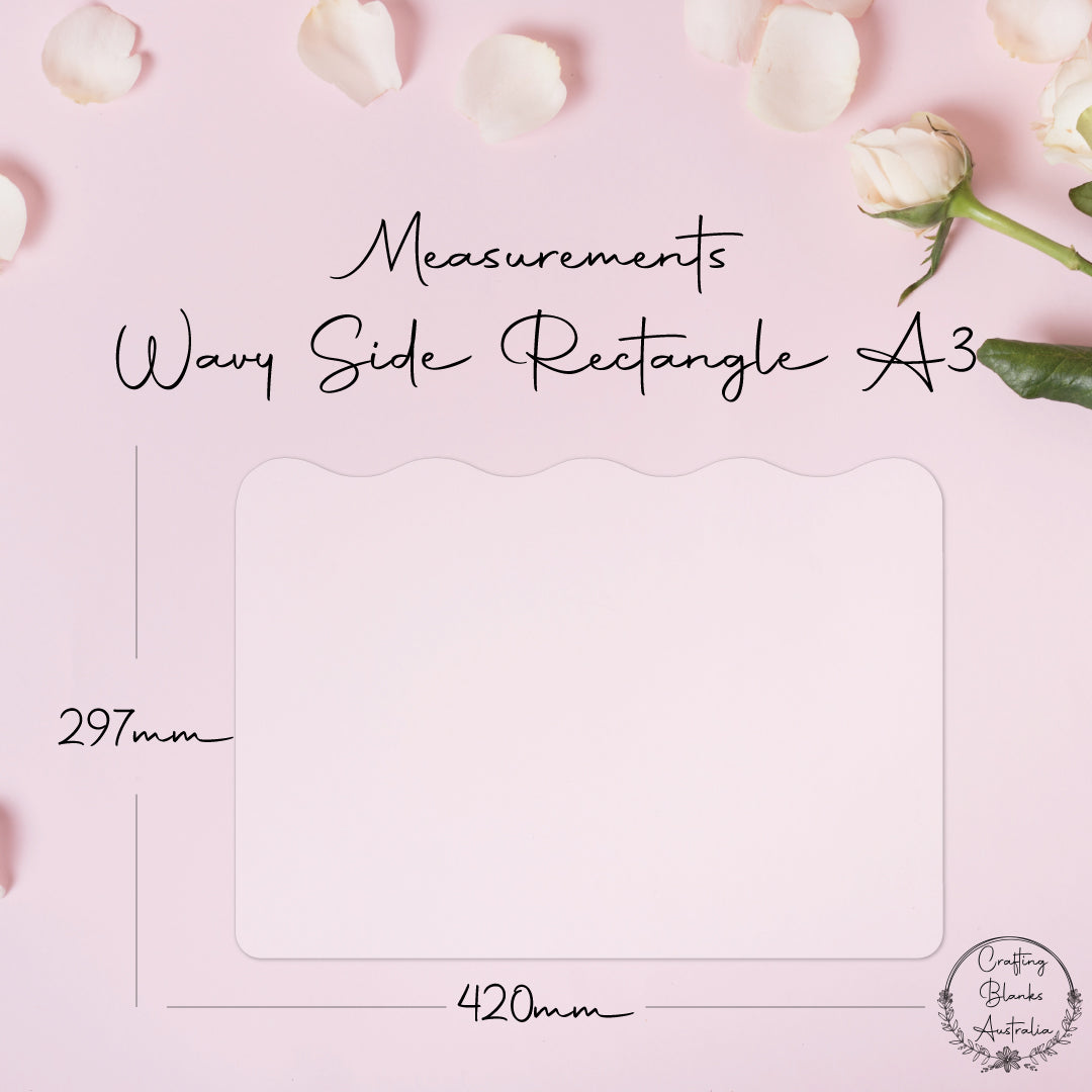 Wavy Side Rectangle • Blank Shape • A3 – Crafting Blanks Australia